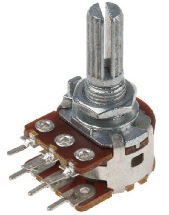 2PCS. UNIVERSAL POTENTIOMETER VOLUME CONTROL (STEREO) 16mm 6PINS 1M ...