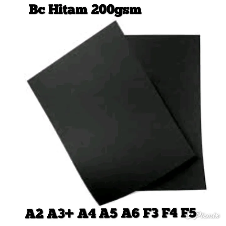 Kertas Bc Hitam 200gsm A2 A3 A4 A5 A6 F3 F4 F5 Custom Ukuran | Lazada ...