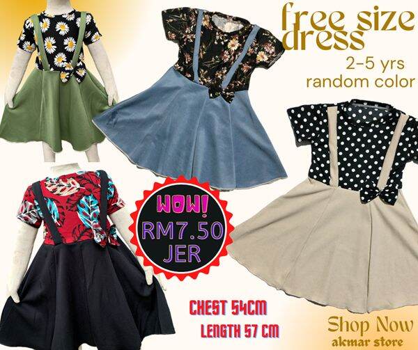 DRESS BUDAK PEREMPUAN, KIDS GIRLS' DRESS, GOWN BUDAK, DRESS KEMBANG ...