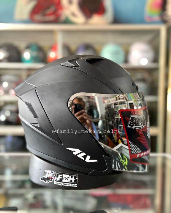 Helm Alv ultron solid warna black dof (hitam dof) helm half face viral ...