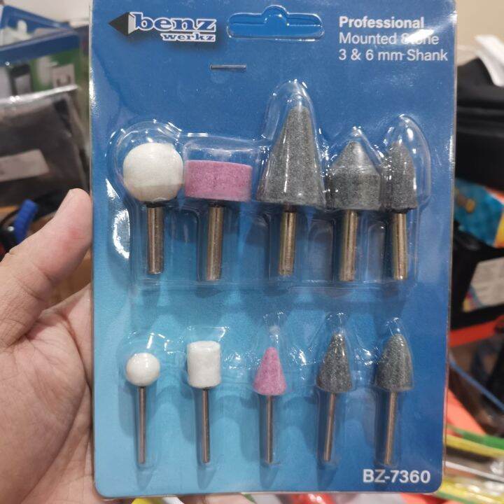 Mounted stone 10 pcs 3 mm dan 6 mm batu osco mata bor grinding wheel ...