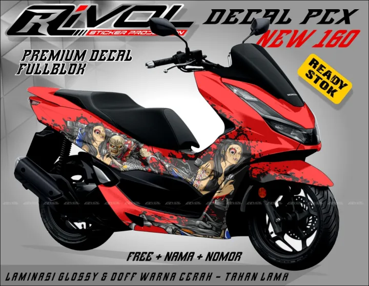 stiker decal variasi untuk motor Honda PCX 160 full body striping ...