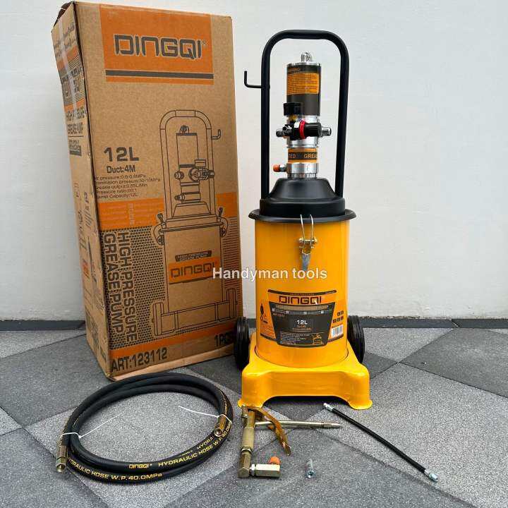 DINGQI ถังอัดจารบี รุ่นใช้ลม ขนาด 12 ลิตร ใช้ร่วมกับปั๊มลม 50 ลิตรขึ้นไป | Lazada.co.th