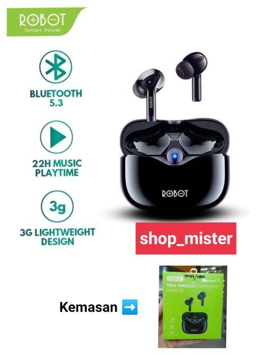Robot Headset Bluetooth Earbuds T30 Wireless Earphone Airbuds True ...