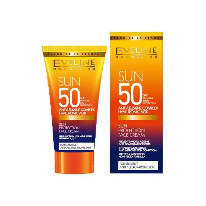 Eveline Sun Protection Spf 50 Face Cream With Hyaluronic Acid 50ml. | Lazada.co.th