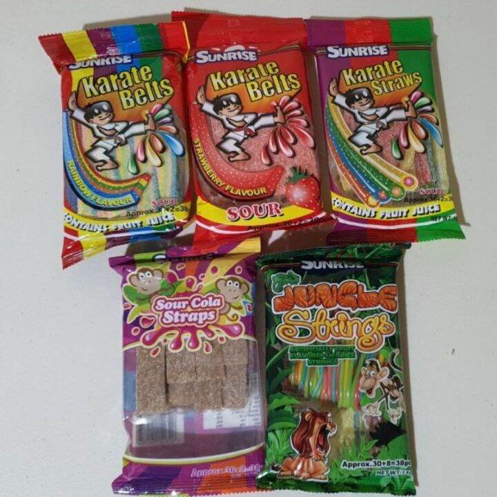 karate belt sunrise chewy gummy sour belt karate belt chewy candy cola ...