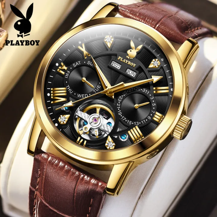 PLAYBOY Automatic Mechanical Watch For Men Swiss Certified Movement ...