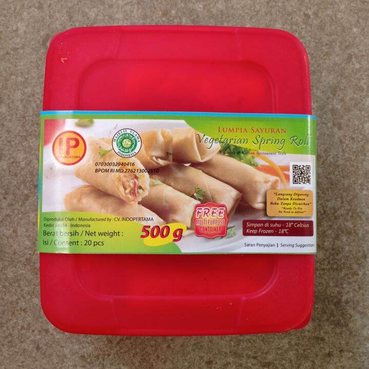Lumpia Sayuran Vegetarian Spring Roll Indo Pertama free Container Box ...