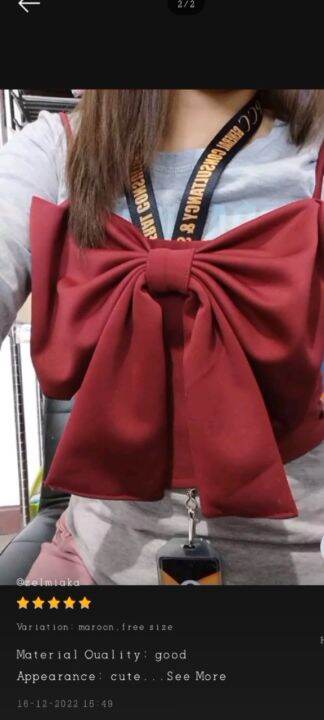 Jenny big ribbon crop top | Lazada PH