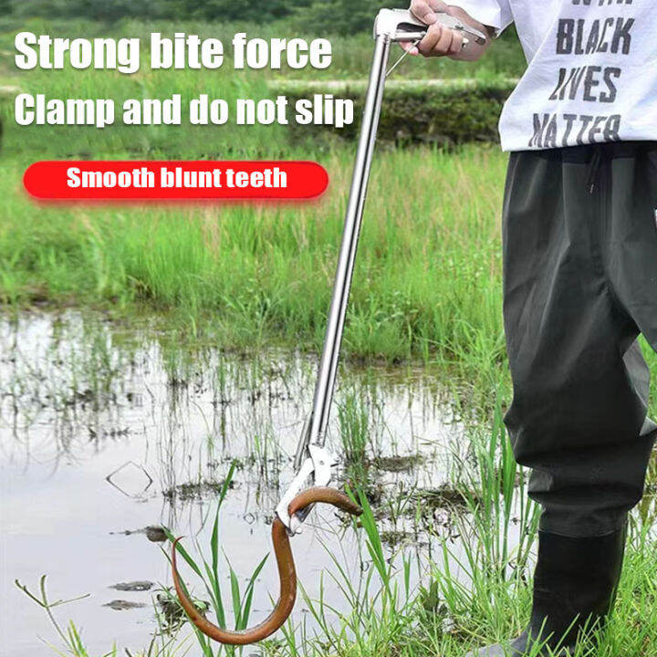 150cm Stainless Steel Snake Catcher Tong Reptile Grabber Universal ...