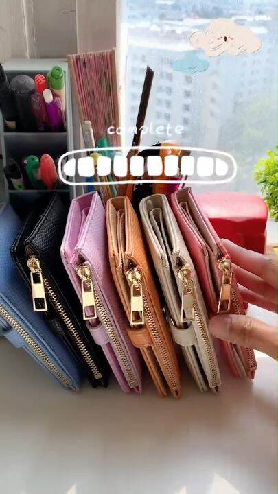 Macaron wallet กระเป๋าสตางค์ใบกลาง 2 พับ ใส่แบงค์ใส่บัตรใส่เหรียญได้ ...