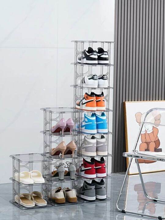 Multi-Function Full Transparent Shoe Box Storage Organizer Clear ...