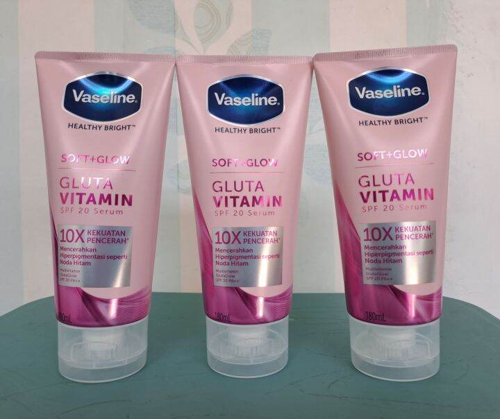 VASELINE HEALTHY BRIGHT SOFT GLOW GLUTA VITAMIN SPF 20 SERUM 180ML ...