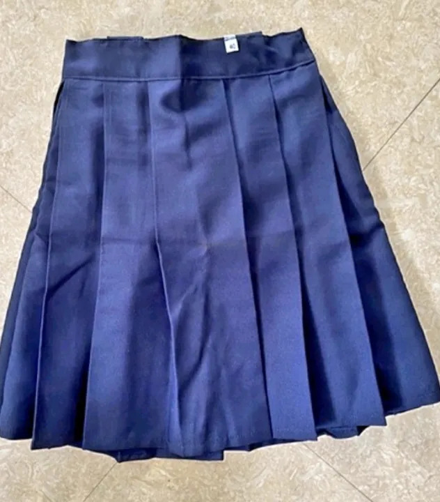 SCHOOL UNIFORM SKIRT ROUND AND BACK PLEATED NAVY BLUE Lazada PH