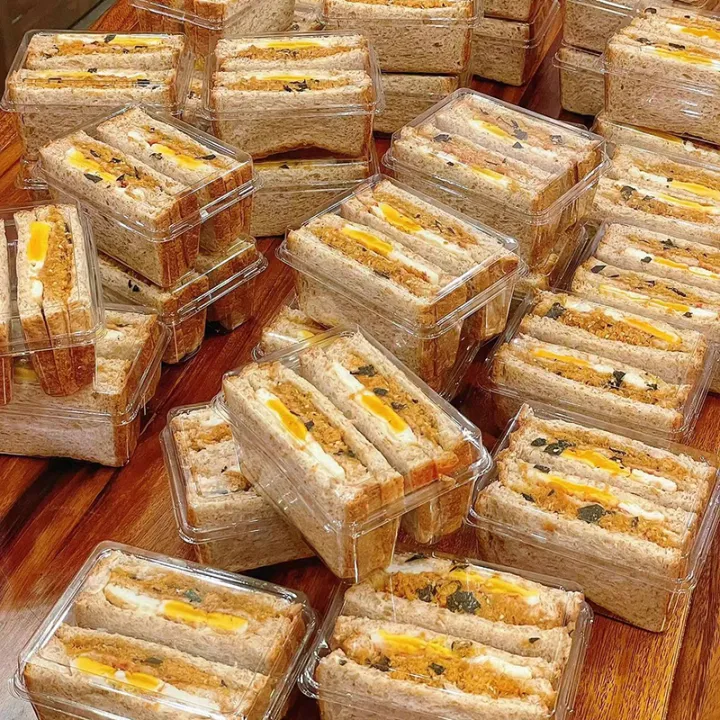 Sandwich Packing Box Double-Piece Compartment Disposable Transparent ...