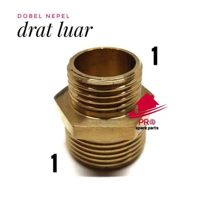 Dobel Nepel 1 x 1 Inch DRAT LUAR - Kuningan Double Nepple Pipa | Lazada Indonesia