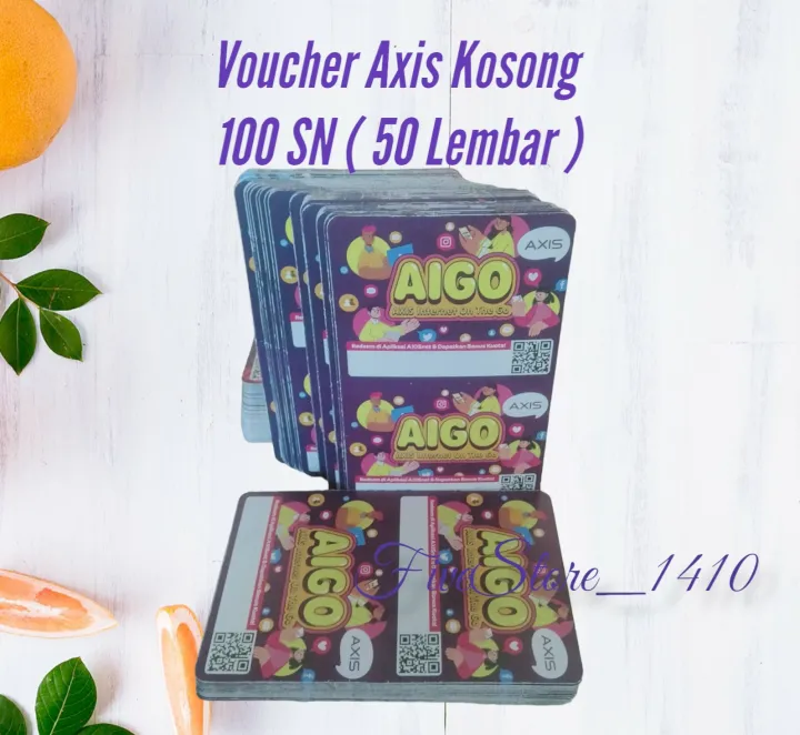Voucher Axis Kosong 100 SN ( 50 Lembar ) | Lazada Indonesia