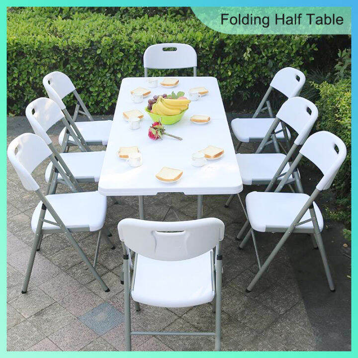 Fold in half table 4ft Folding Half Table Portable Outdoor Folding ...