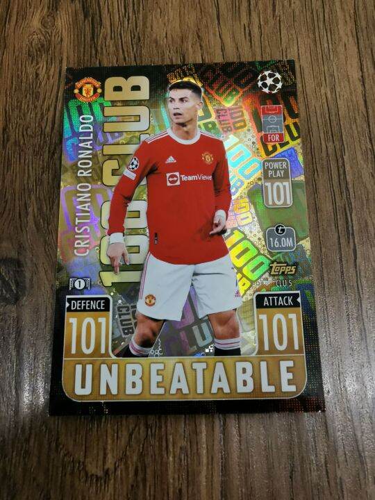 Topps Match Attax Extra UCL 2021/22 - Ronaldo Unbeatable 100 Club Cards | Lazada