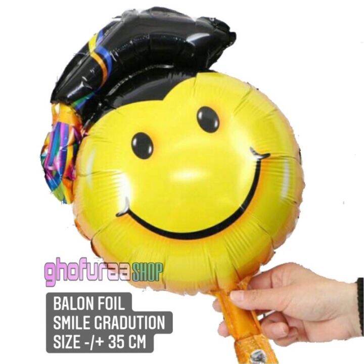Balon Foil Happy Graduation balon smile graduation Toga Balon wisuda ...