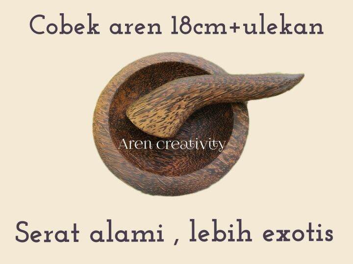 COBEK/COWET KAYU AREN RUYUNG KUAT ALAMI UNIK ANTIK 18CM+ULEKAN | Lazada ...