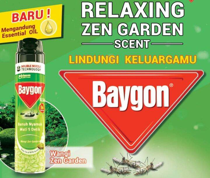 Baygon Spray Aerosol Zen Garden/Obat Nyamuk dan Serangga 600ml/Wangi ...