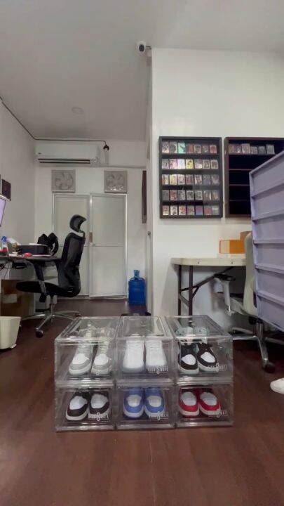 HNB Acrylic Shoe Box Clear Magnetic Stackable Organizer Large Space ...