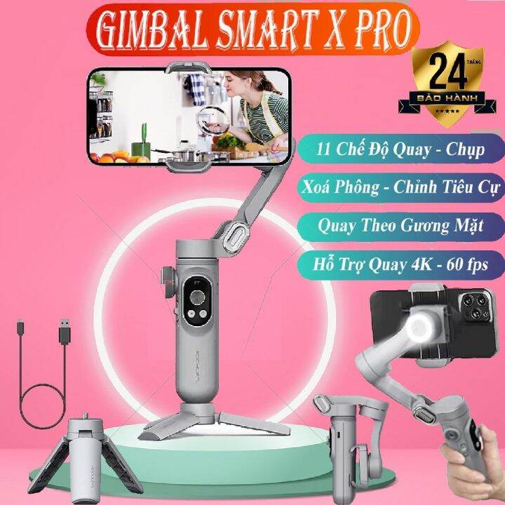 Gimbal cho điện thoại chính hãng Smart X Pro, Tay cầm gimbal chống rung hỗ trợ quay phim chụp ...