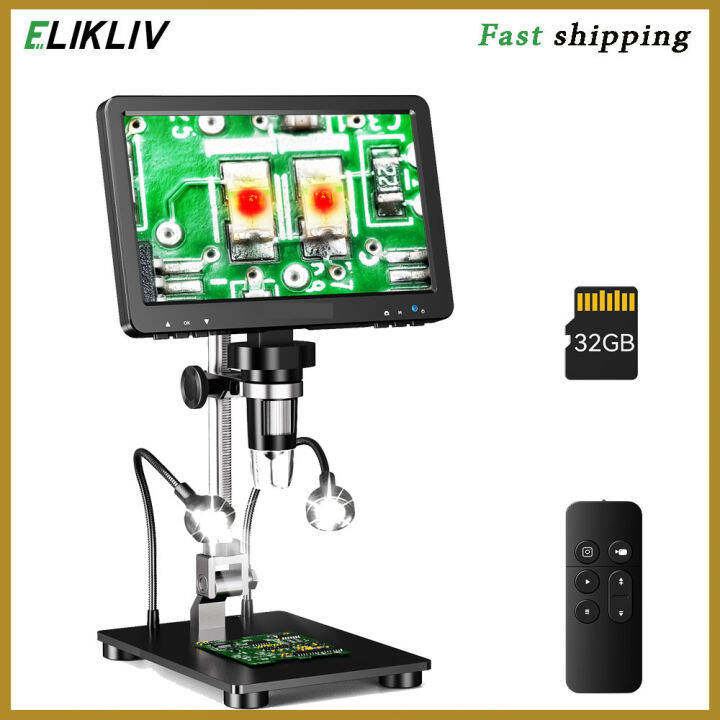 Elikliv DM9 Pro HDMI Digital Microscope with 7 Inch IPS Screen 1200X ...
