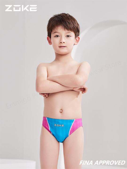 ZOKE Boy Swimming Trunks Fina Approved Training Swimsuit Kid Junior Professional Competitive ...