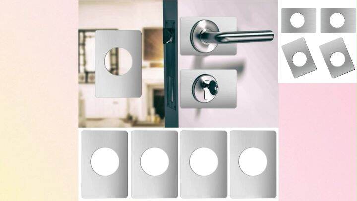 4pcs Door Reinforcement Plate Stainless Steel Door Lock Repair Plate ...