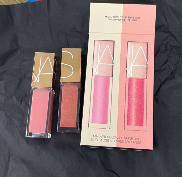 💕NARS MINI AFTERGLOW LIP SHINE DUO ORGASM / TURKISH DELIGHT | Lazada.co.th