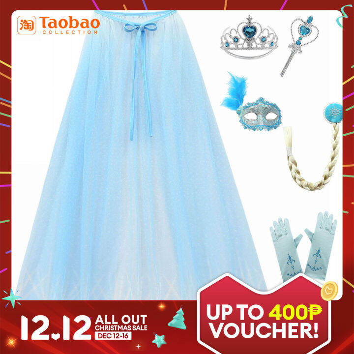 Cosplay Frozen Princess Elsa Girls' Mesh Cloak Robe Middle And Big ...