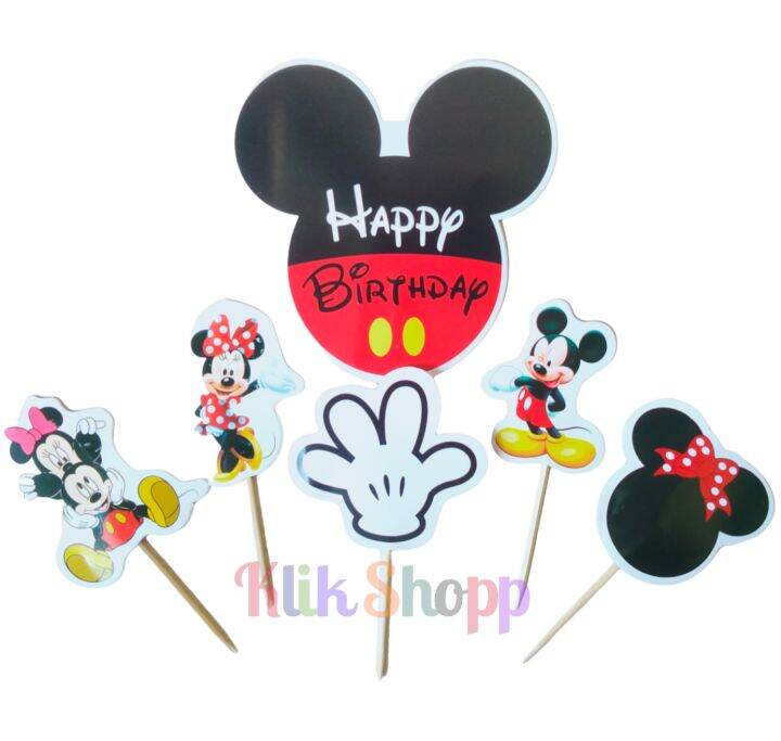 Topper Mickey Mouse / Topper Karakter / Topper Ulang Tahun / Topper HBD ...