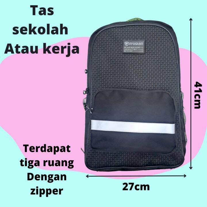 froston A4026 tas ransel premium kualitas eksport warna hitam tas ...