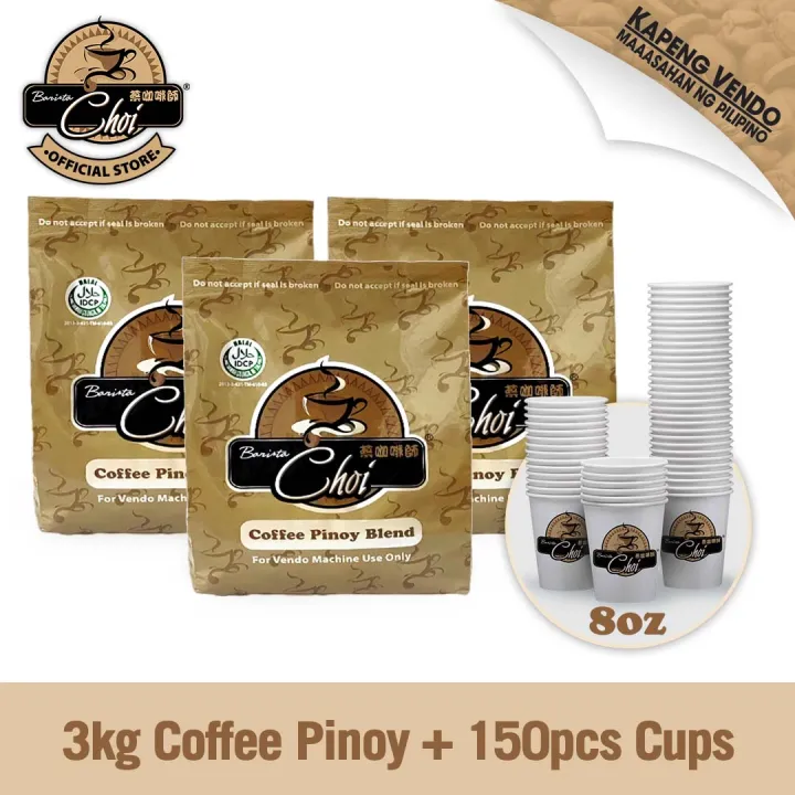 Barista Choi Vending Machine Supplies 3kg Coffee Pinoy Blend and 150pcs ...