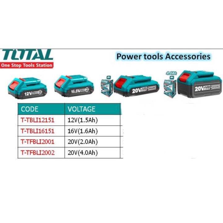 TOTAL Li-ion Battery Pack - TBLI12151 / TBLI16151 / TFBLI2001 ...
