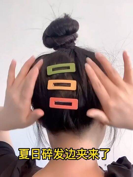 10pcs/set Korean Frosted Morandi Color Hair Clip Set Simple Geometric ...
