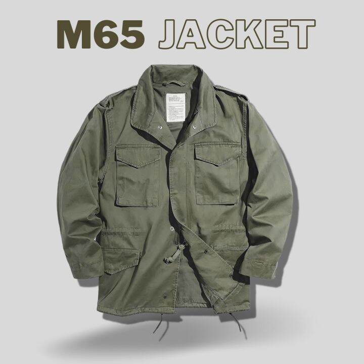 M65 Field Jacket (ไม่มีฮู้ด ทรงคลุมกลางๆ) แจ็คเก็ตทหาร แจ็คเก็ตวินเทจ ...