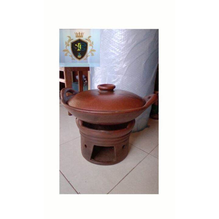 WAJAN GERABAH TANAH LIAT DIAMETER 40 CM WAJAN SERABI TRADISIONAL JAWA ...