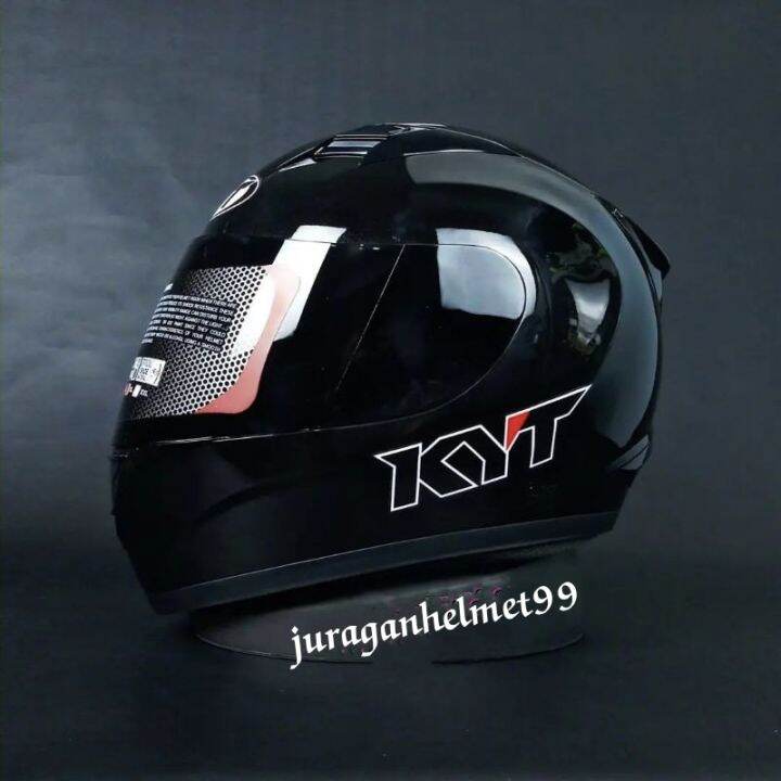 helm full face KYT r10 black glossy original helm full face original | Lazada Indonesia