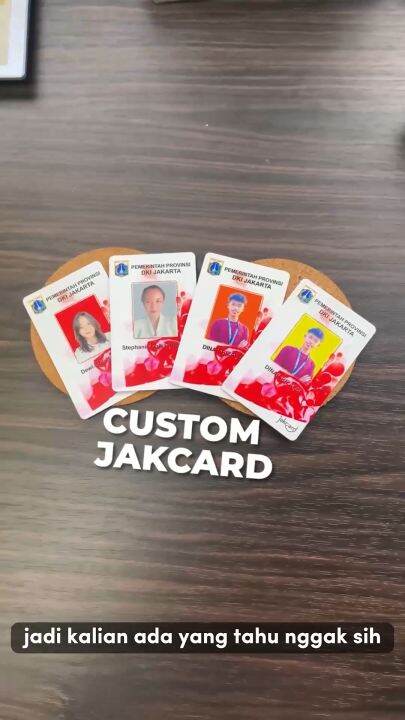 Cetak Custom Print UV Desain ID CARD JakCard PNS DKI Jakarta Name Tag | Lazada Indonesia