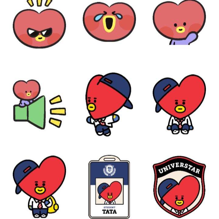 30 /15 pcs BT21 TATA Laminated Graffiti Deco Stickers with Freebies ...