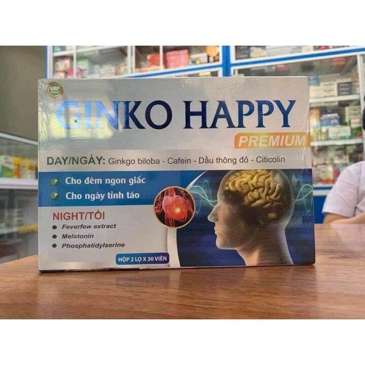 GINKO HAPPY PHÒNG NGỪA TAI BIẾN MẤT NGỦ + ĐAU NỬA ĐẦU+ SUY GIẢM | Lazada.vn