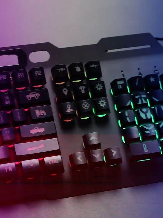 GK70 High-low key cap Metal iron characters light up wide hand bracket ...