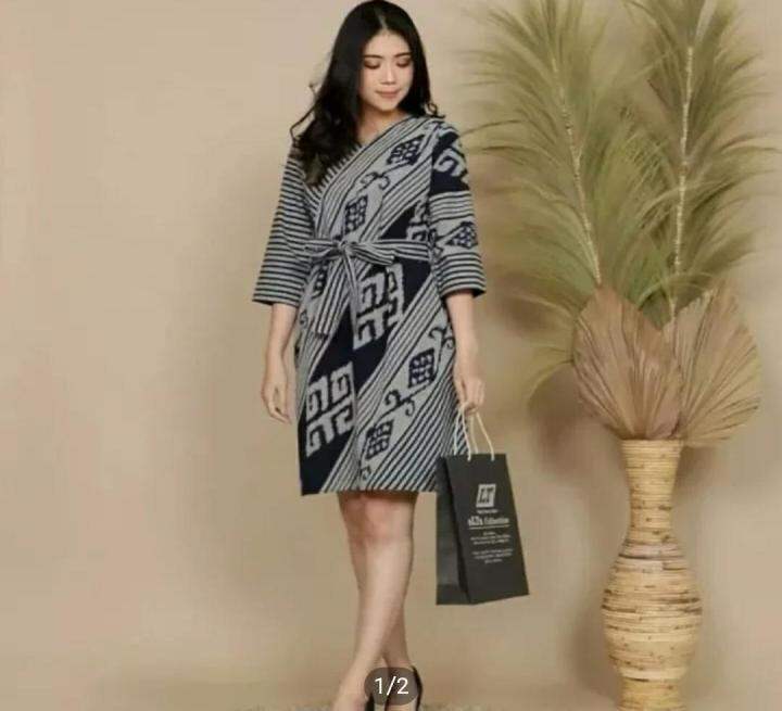 nana dress tenun cassual wanita tenun endek premium | Lazada Indonesia