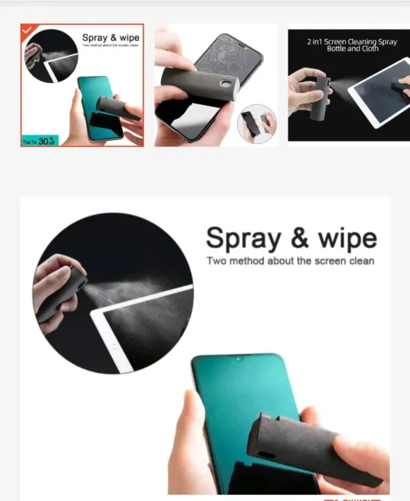 All-in-One Spray & Wipe Cleaner with Transparent Protective Shell for ...