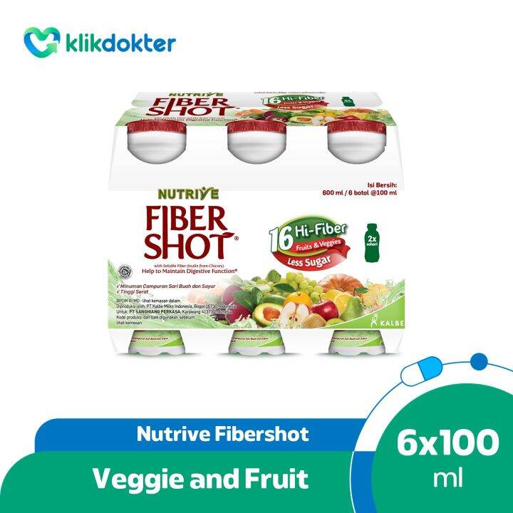 Nutrive Fibershot Fruit Veggie 6x100ml | Lazada Indonesia