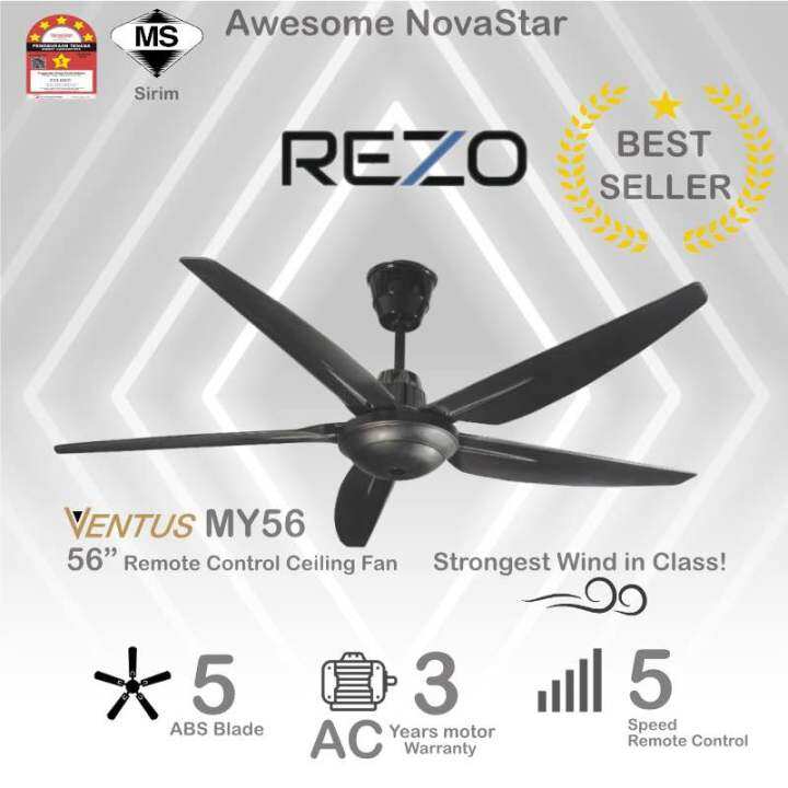 Rezo Ventus MY56 / Casta DC motor 56” inches 5 speed Remote Control ...