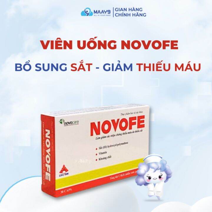 Viên uống Novocare Novofe bổ sung sắt và acid folic giúp giảm tình ...